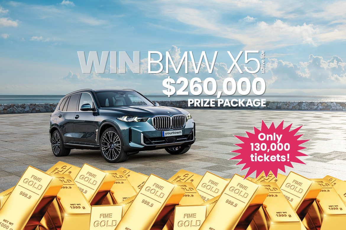WIN BMW X5 + Gold + Travel with yourtown Prestige Car | Oz Lotteries